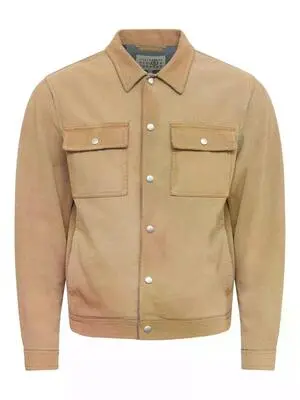 MAISON MARGIELA Suede Effect Denim Jacket - Neutrals