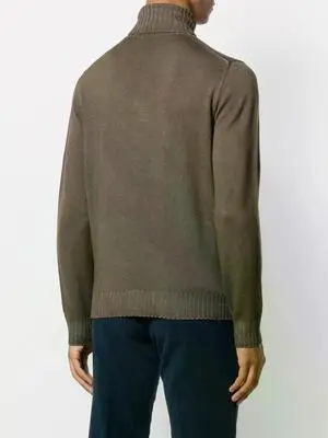 DELL'OGLIO Mastice Ribbed Roll-neck Jumper - Brown