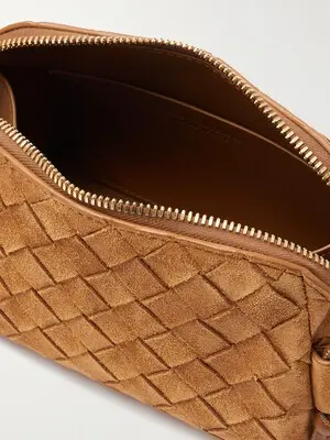 Bottega Veneta Concert Pouch Intrecciato Suede Shoulder Bag