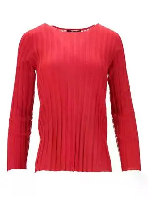 LA ROSE Ribbed Knit Top - Red
