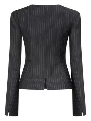 LUDOVIC DE SAINT SERNIN Rebecca Pinstripe Lace-up Jacket