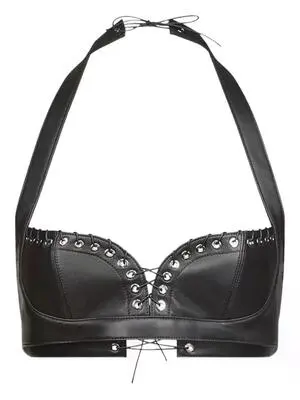LUDOVIC DE SAINT SERNIN Robin Eyelet Leather Top