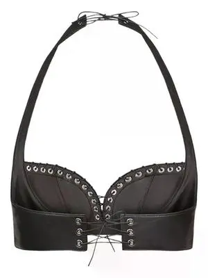 LUDOVIC DE SAINT SERNIN Robin Eyelet Leather Top