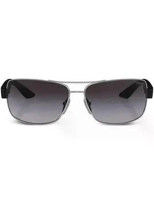 Prada Linea Rossa Square Frame Sunglasses - Silver