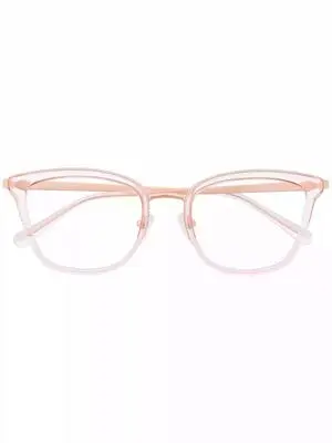 Michael Kors Round Clear-frame Glasses With Case - Pink