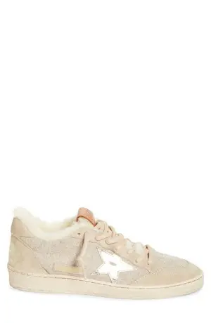 GOLDEN GOOSE Ball Star Wool & Faux Shearling Sneakers - Beige