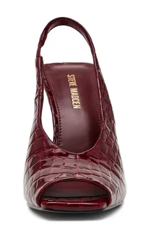 Steve Madden Lucian Slingback Peep Toe Sandal - Wine Croco
