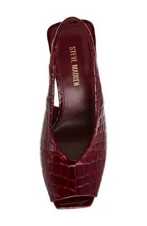 Steve Madden Lucian Slingback Peep Toe Sandal - Wine Croco