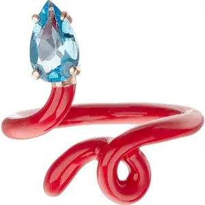 Bea Bongiasca Baby Vine Tendril Ring Red