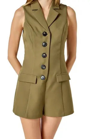 Endless Rose Single Breasted Vest Romper