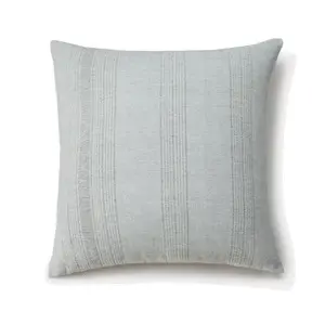 SUSTAINABLE THREADS Ecoloom Handwoven Cotton Pillow With Down-alternative Insert - Sea Salt