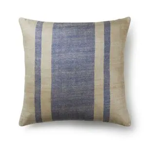 SUSTAINABLE THREADS Striped Silk Pillow With Down-alternative Insert - Blueberry