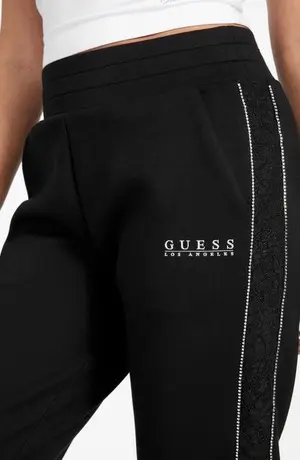 Guess Scuba Joggers With Lace Detail - Black