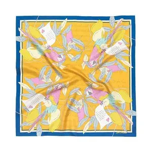 LOST PATTERN El Amor" Silk Bandana - Yellow