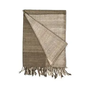 SUSTAINABLE THREADS Block Handwoven Silk Throw - Harda
