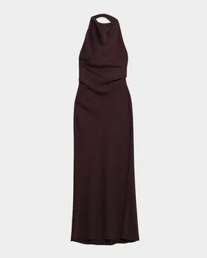 Simkhai Reannon Draped Satin Gown - Mahogany