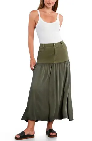 WASH LAB DENIM Flowy Hem Maxi Skirt
