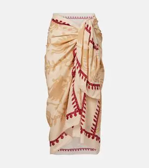 Johanna Ortiz Printed Cotton Beach Cover-up - Beige