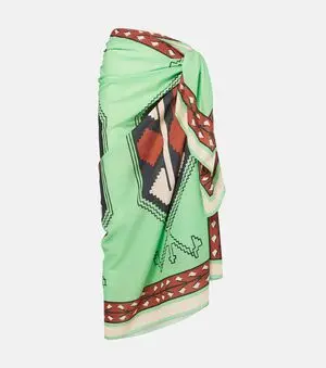 Johanna Ortiz Printed Cotton Beach Cover-up Green