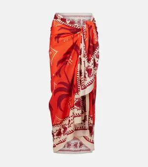Johanna Ortiz Printed Cotton Beach Cover-up - Red