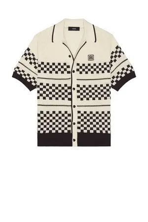 Amiri Checkered Mesh Shirt - Alabaster