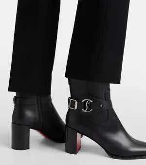 CHRISTIAN LOUBOUTIN Dianouchette 70 Leather Ankle Boots - Black