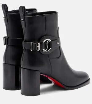 CHRISTIAN LOUBOUTIN Dianouchette 70 Leather Ankle Boots - Black