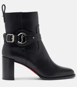 CHRISTIAN LOUBOUTIN Dianouchette 70 Leather Ankle Boots - Black