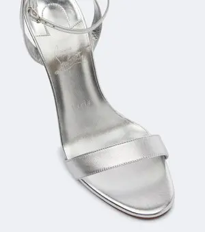 CHRISTIAN LOUBOUTIN Miss Z 100 Metallic Leather Sandals - Silver