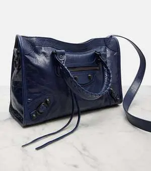 Balenciaga Le City Small Leather Tote Bag - Blue