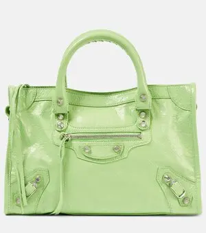 Balenciaga Le City Small Leather Tote Bag - Green