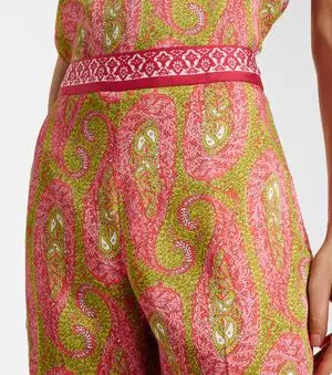 Etro Paisley Bootcut Pants - Pink