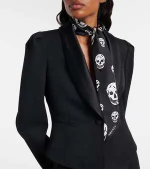 Alexander McQueen Skull Silk Scarf - Black