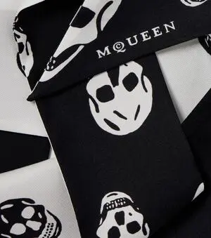 Alexander McQueen Skull Silk Scarf - Black