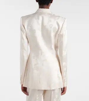 Gabriela Hearst Aleah Embroidered Silk Blazer - White