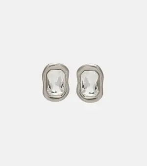 Givenchy Sculptural Crystal Embellished Earrings - Silver