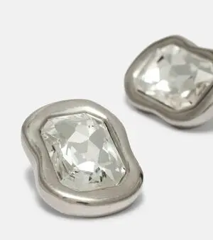Givenchy Sculptural Crystal Embellished Earrings - Silver