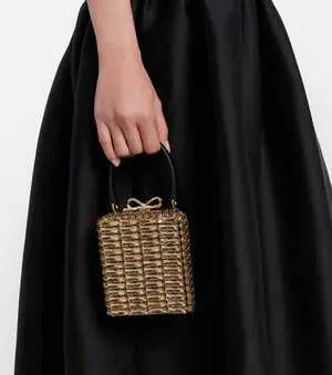 SELF-PORTRAIT Crystal-embellished Box Bag - Black