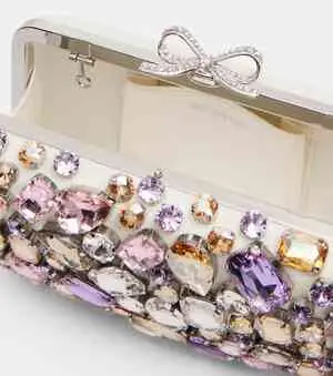 SELF-PORTRAIT Crystal-embellished Box Clutch