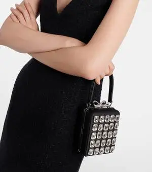 SELF-PORTRAIT Crystal-embellished Box Bag With Top Handle