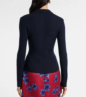 EMILIA WICKSTEAD Austin Ribbed-knit Wool Polo Sweater