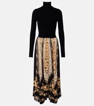 La DoubleJ Moondance Plissé Satin Midi Dress