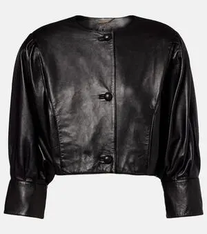 Women's Cropped Black Leather Jackets