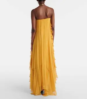 Chloé Ruffled Silk Muslin Gown - Yellow