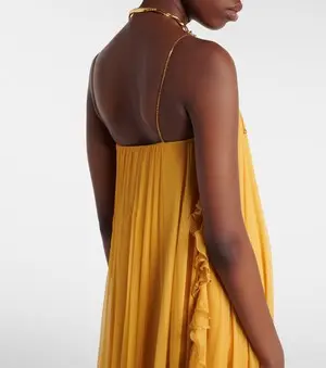Chloé Ruffled Silk Muslin Gown - Yellow