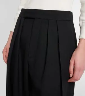 Chloé Pleated High-rise Wide-leg Pants - Black