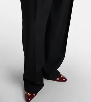 Chloé Pleated High-rise Wide-leg Pants - Black
