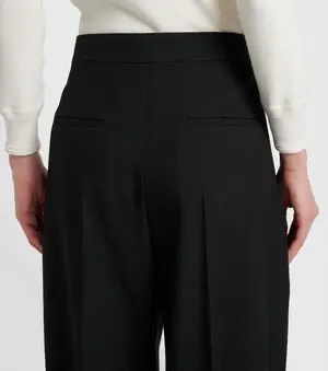 Chloé Pleated High-rise Wide-leg Pants - Black