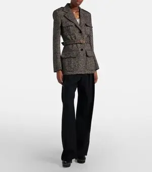 Chloé Pleated High-rise Wool Gabardine Wide-leg Pants