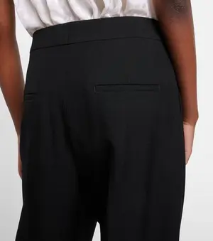 Chloé Pleated High-rise Wool Gabardine Wide-leg Pants